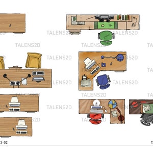 Study Furniture Top View, 2D Top View PNG for Floor Plan, PNG Files for ...