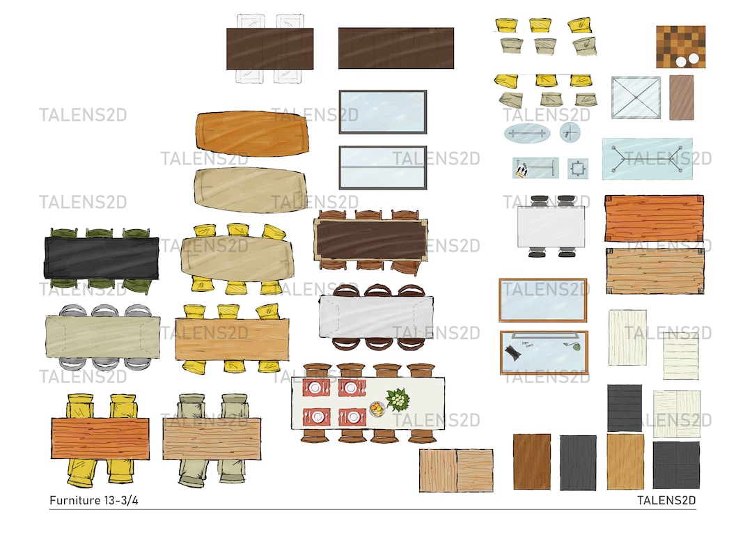 Table Top View, 2D Top View PNG for Floor Plan, PNG Files for Download ...