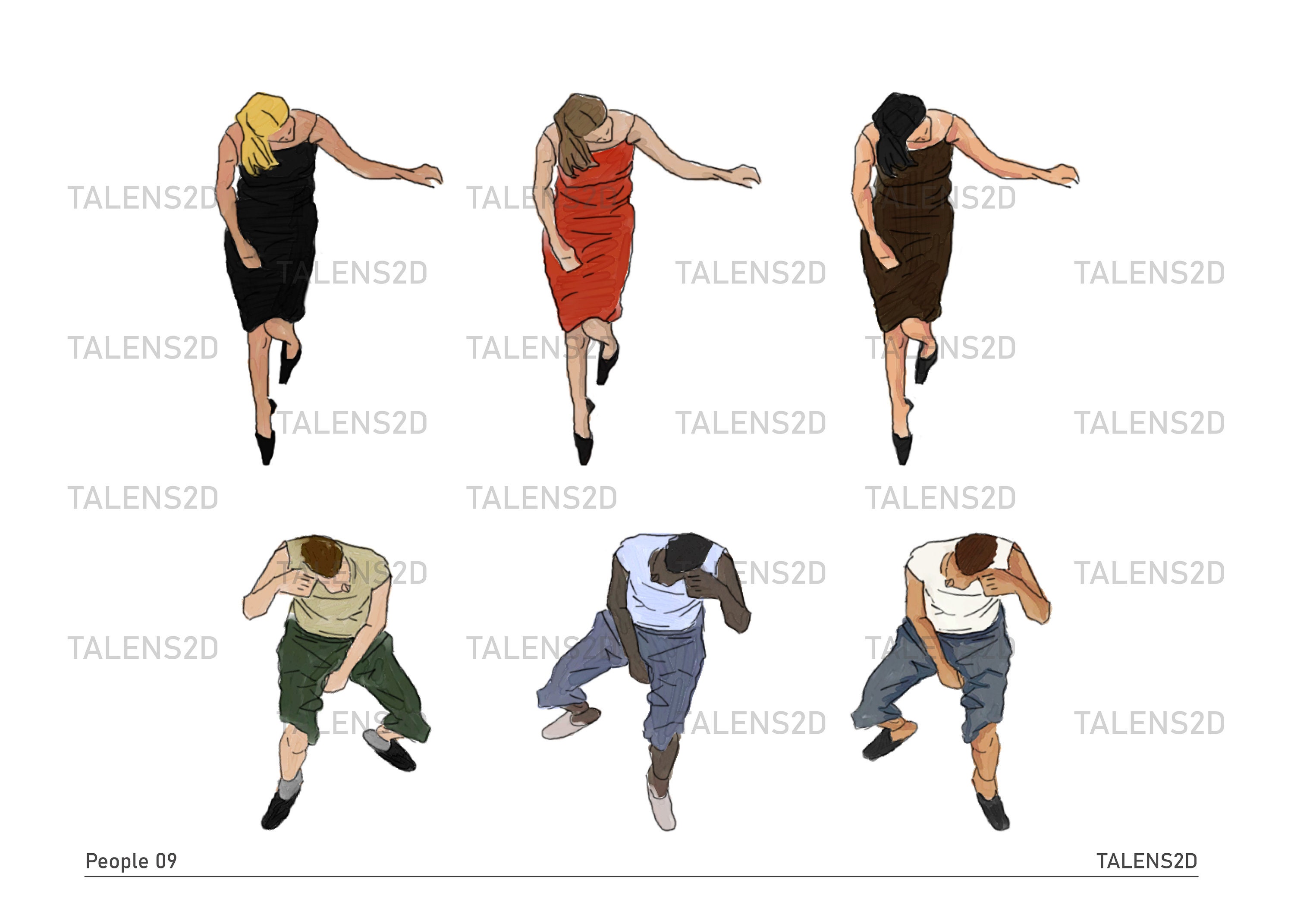 People Top View, 2D Landscape Top View for Floor Plans, PNG Files for ...