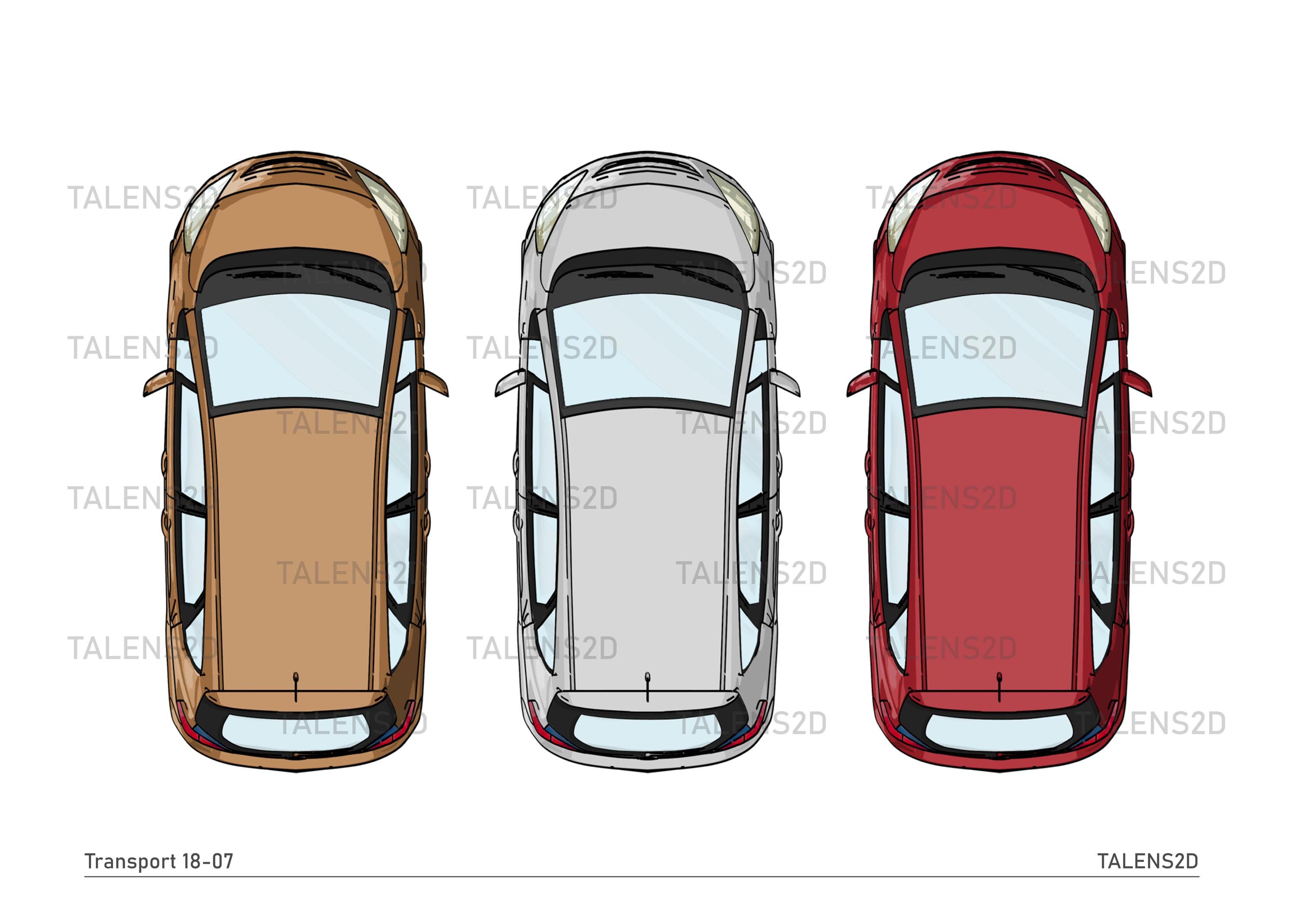 Car Top View, 2D Top View PNG for Floor Plan, PNG Files for Download - Etsy