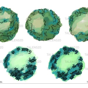 Tree Top View, 2D Landscape Clipart in PNG - Etsy