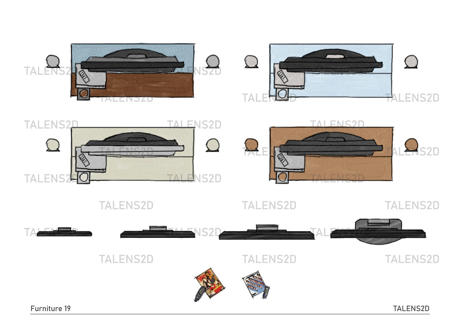 TV Top View, 2D Top View PNG for Floor Plan, PNG Files for Download - Etsy