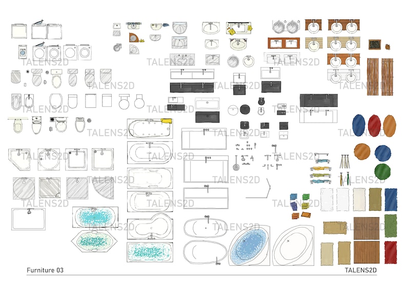 Bathroom Top View, 2D Top View PNG for Floor Plan, PNG Files for ...