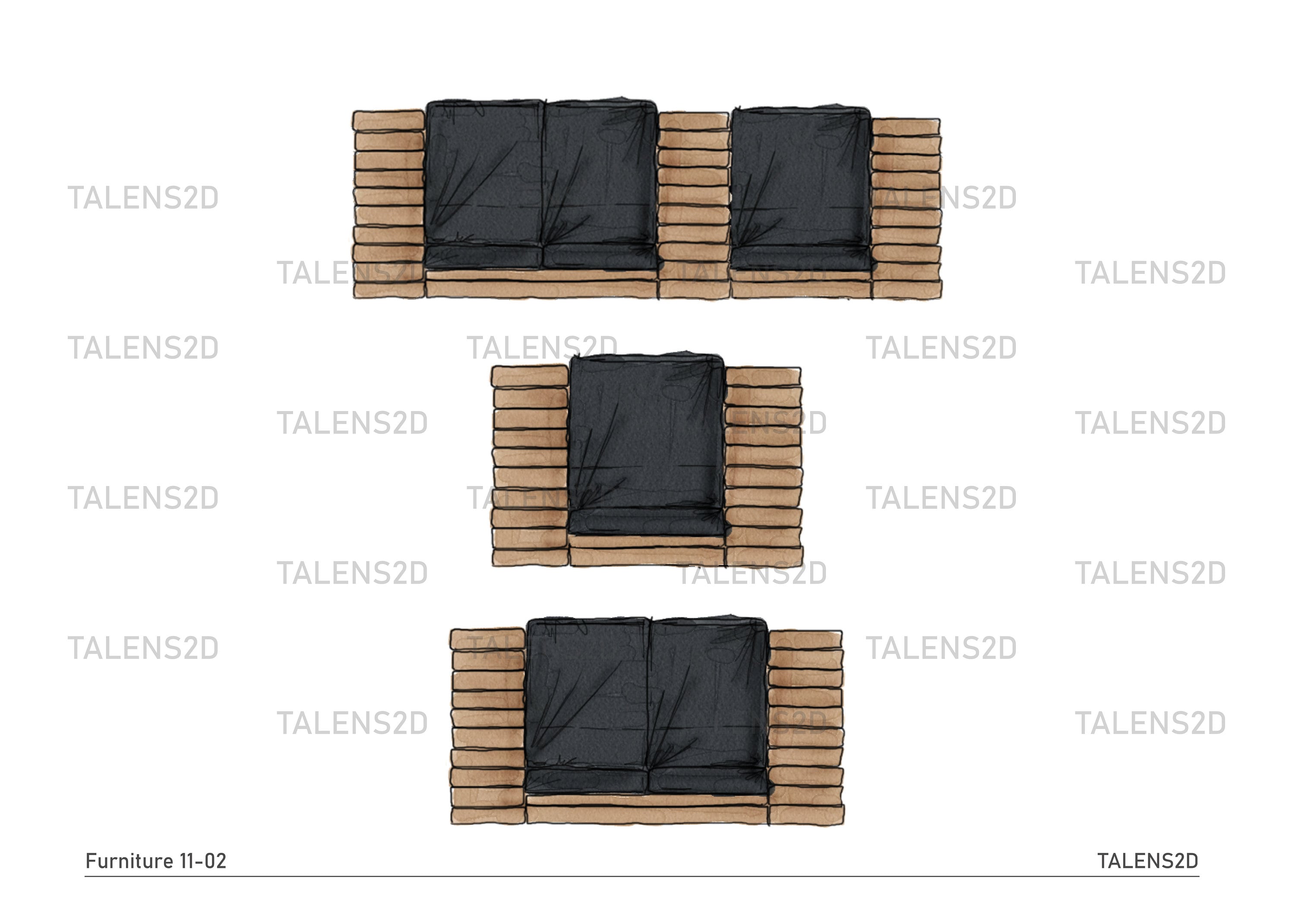Garden Furniture Top View: 2D Landscape Floor Plan (PNG Files) - Etsy