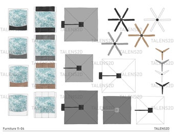 Furniture Garden Top View, 2D Landscape Top View for Floor Plans, PNG ...