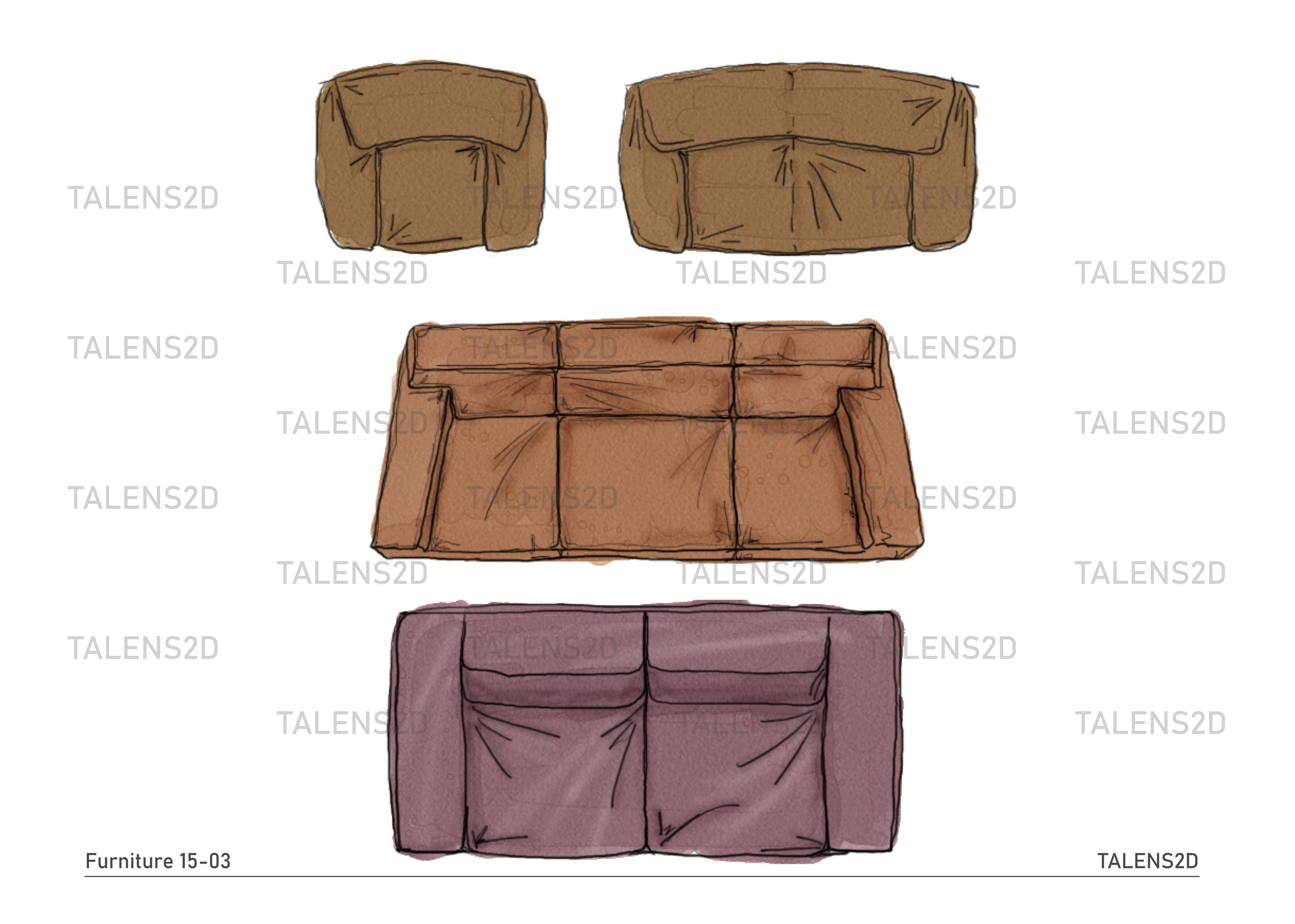 Sofa Top View, 2D Top View PNG for Floor Plan, PNG Files for Download ...