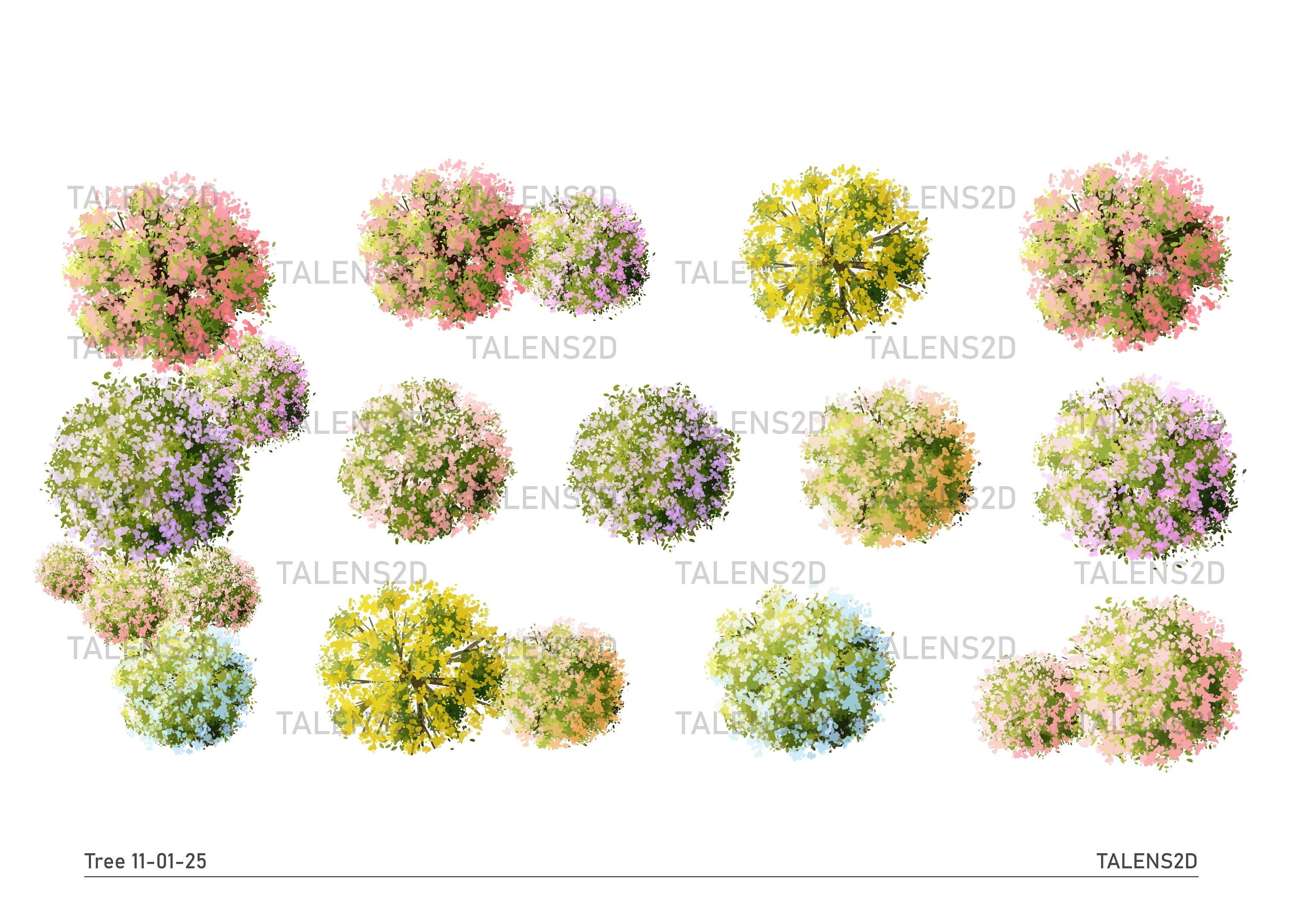 Tree Top View, 2D Landscape Clipart in PNG - Etsy