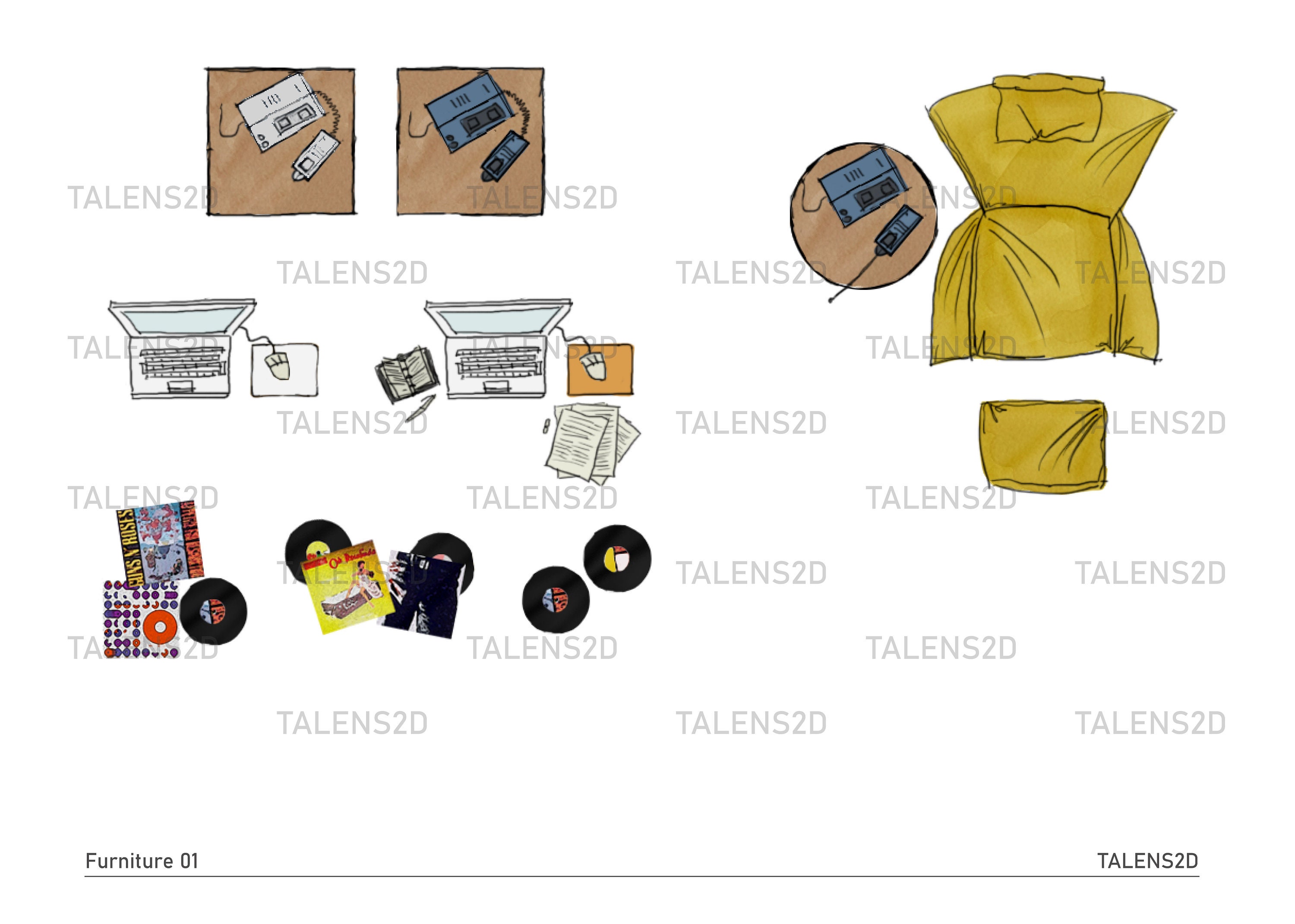 Various Furniture Top View, 2D Top View PNG for Floor Plan, PNG Files ...