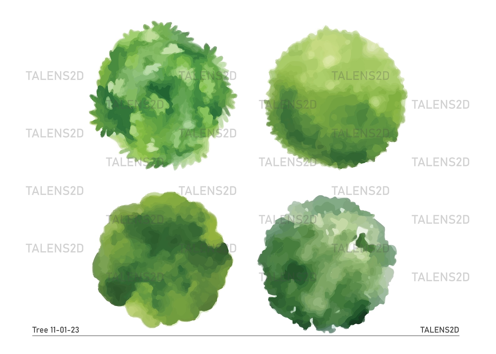 Tree Top View, 2D Landscape Clipart in PNG - Etsy