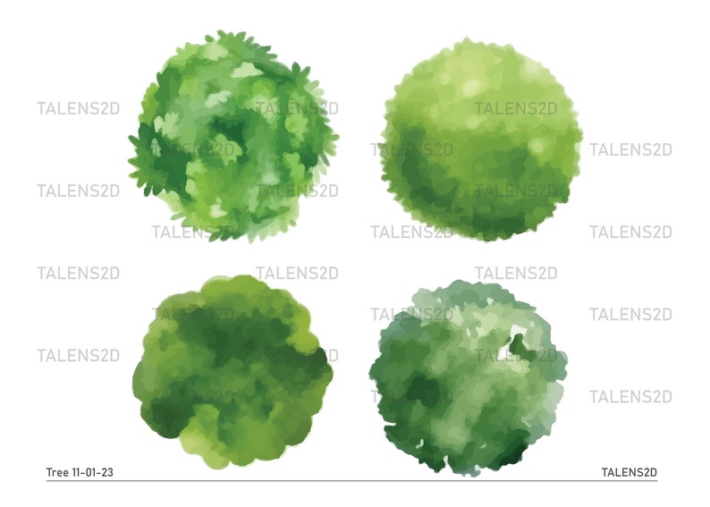 Tree Top View, 2D Landscape Clipart in PNG - Etsy