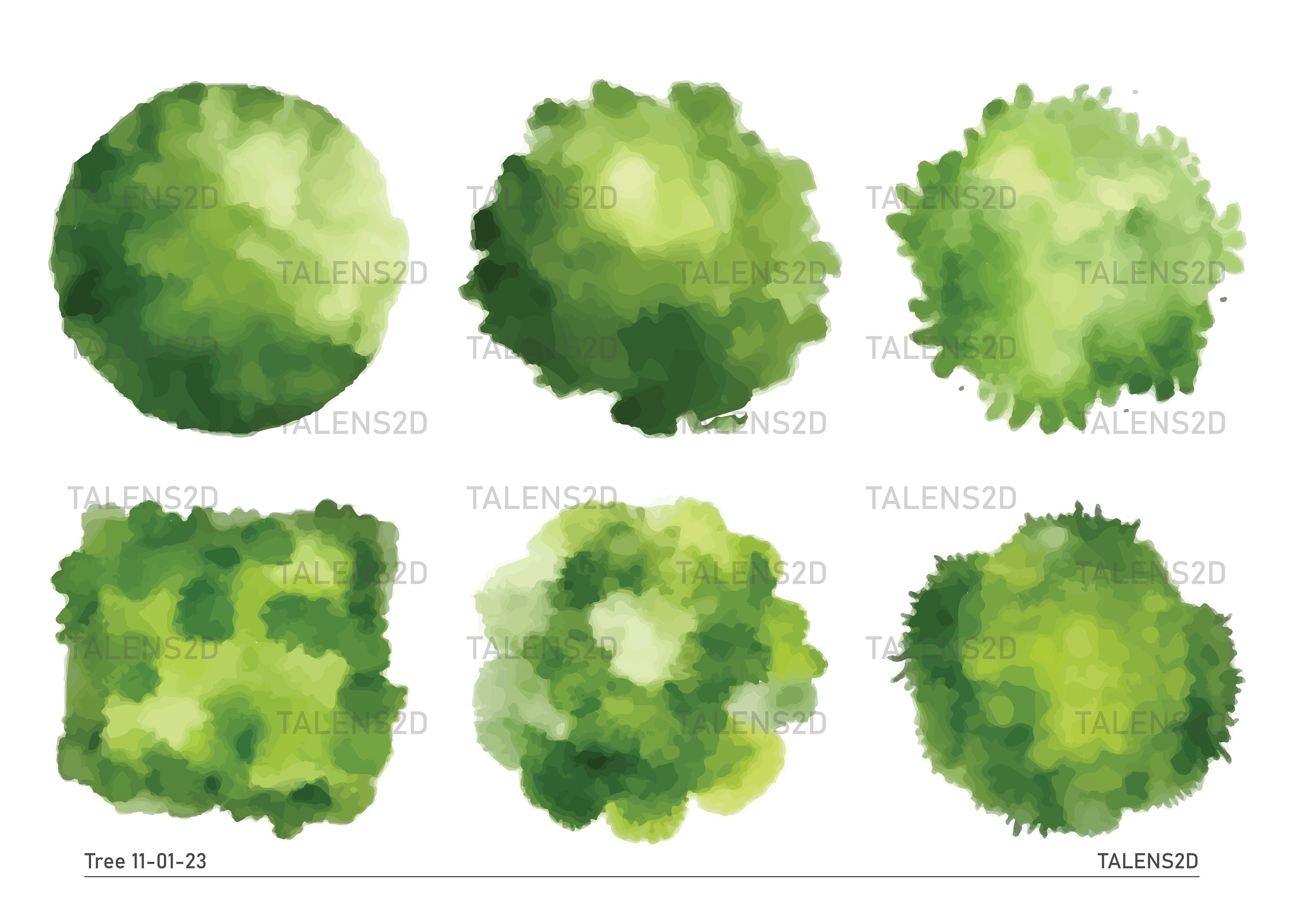 Tree Top View, 2D Landscape Clipart in PNG - Etsy