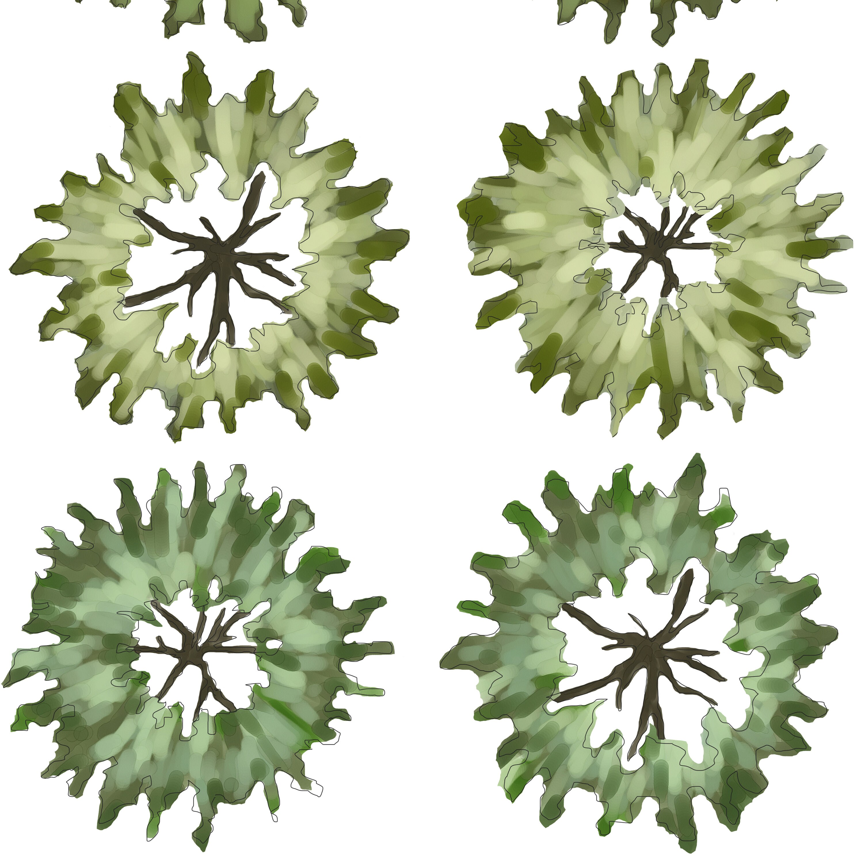 Tree Top View 2D Landscape Top View for Floor Plans PNG - Etsy UK