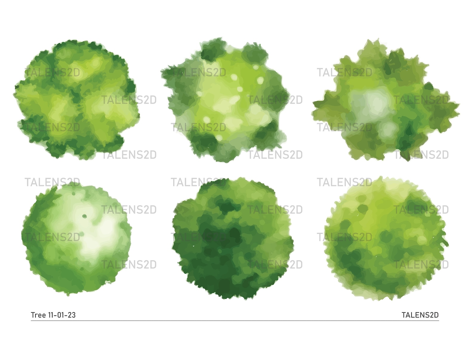 Tree Top View, 2D Landscape Clipart in PNG - Etsy