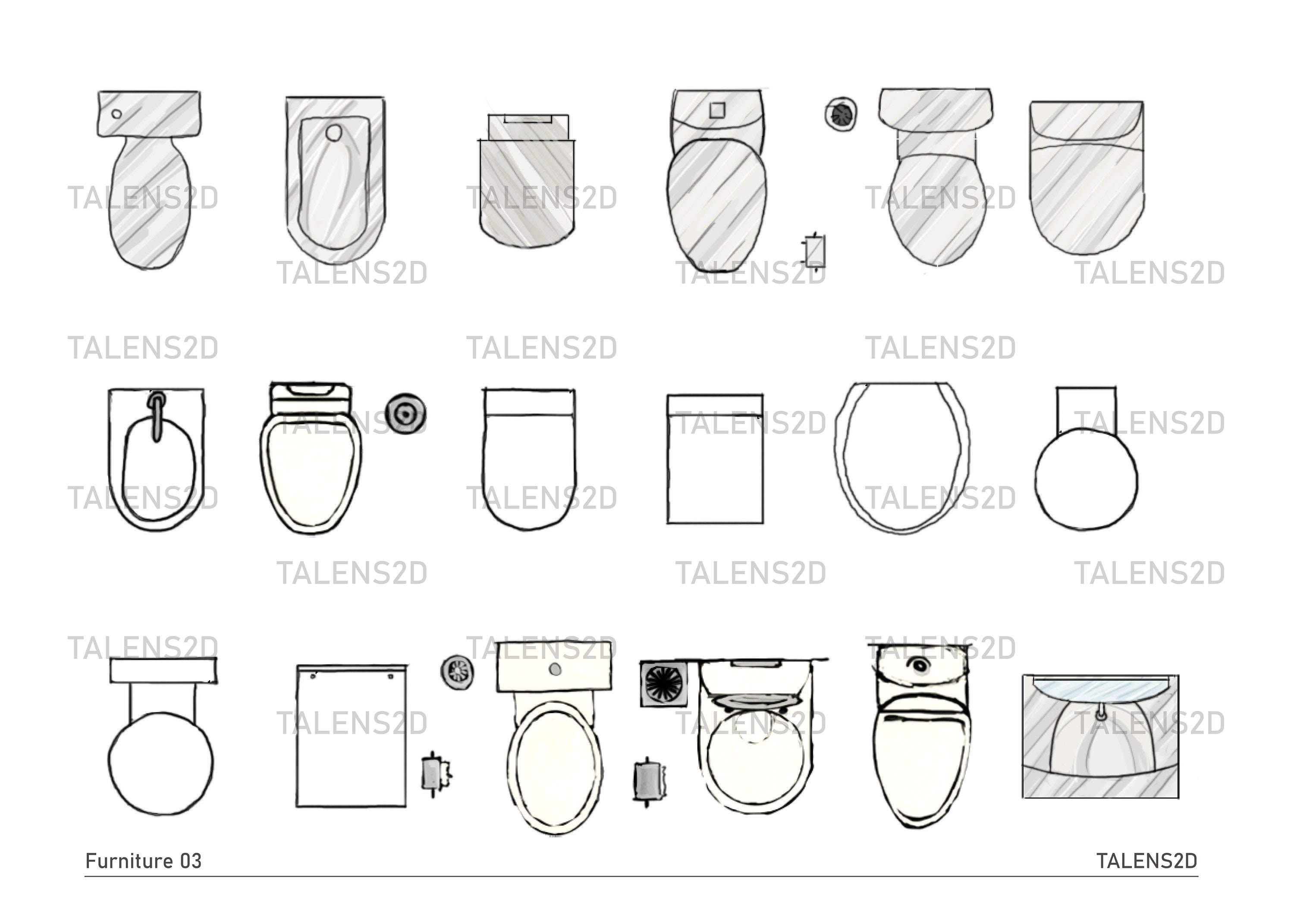 Bathroom Top View, 2D Top View PNG for Floor Plan, PNG Files for ...
