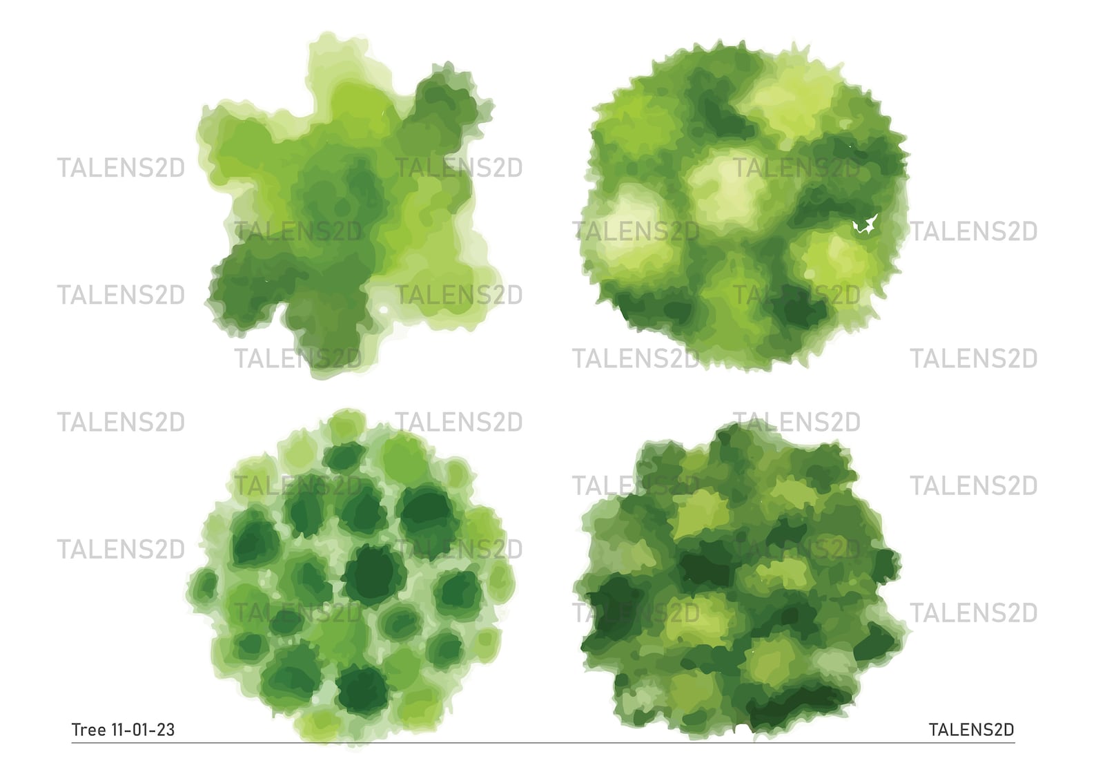Tree Top View, 2D Landscape Clipart in PNG - Etsy