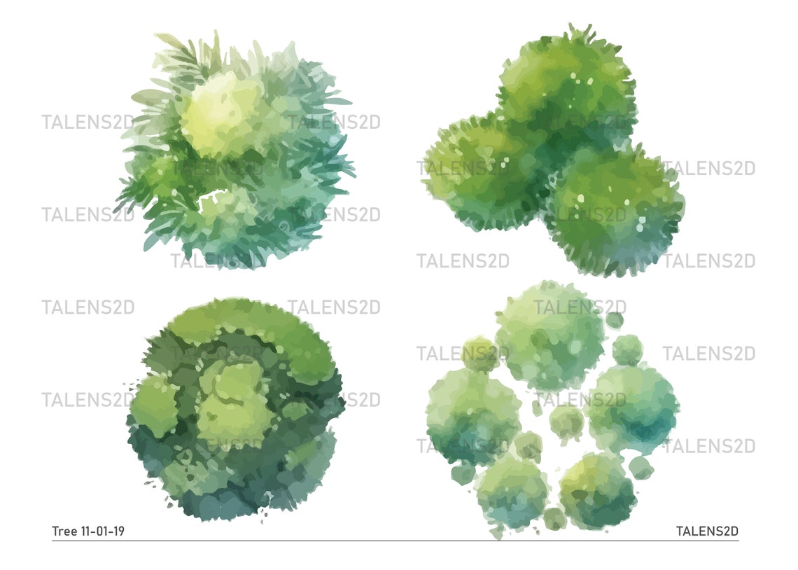 Tree Top View, 2D Landscape Clipart in PNG - Etsy