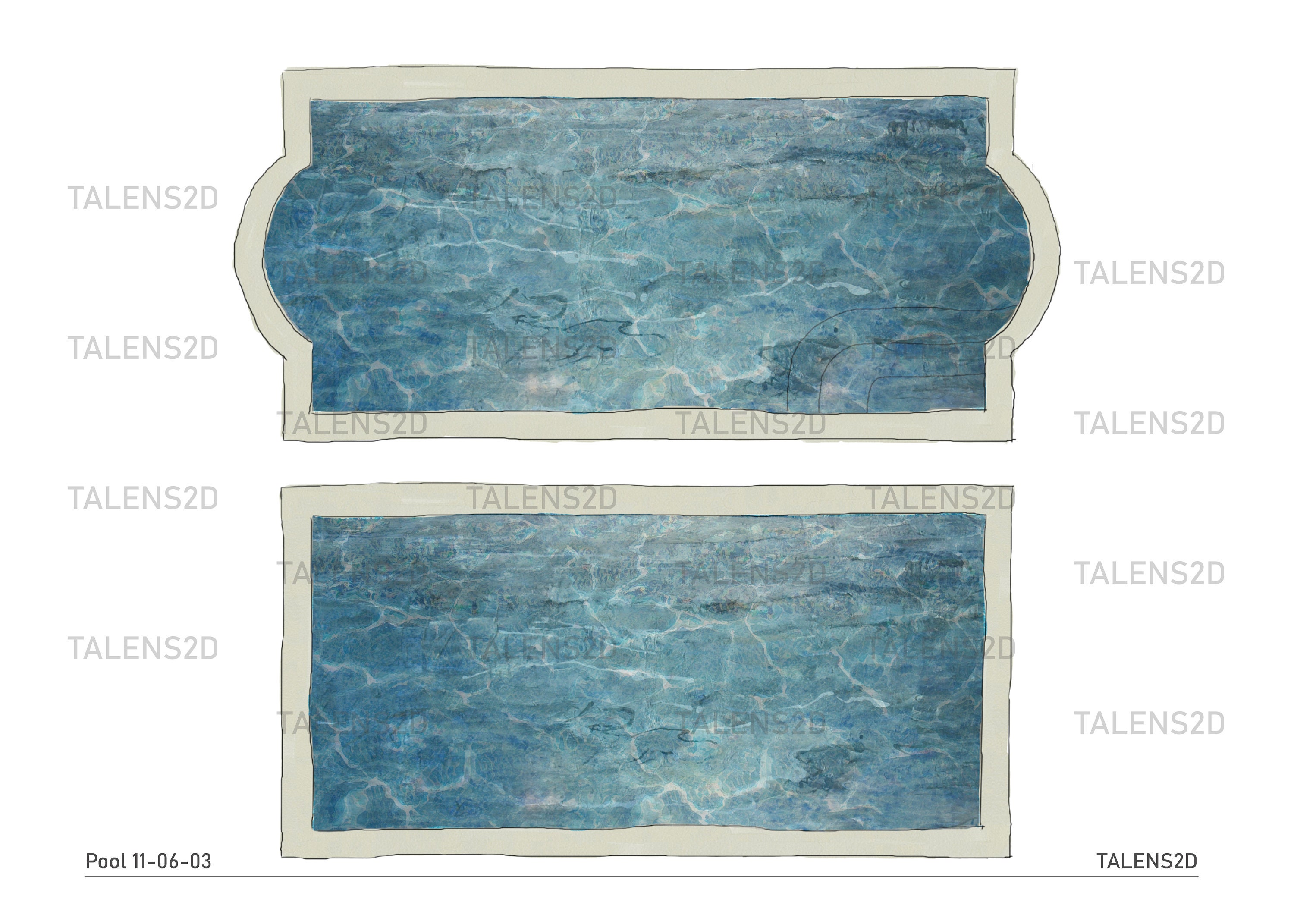 Pool Top View, 2D Landscape Top View for Floor Plans, PNG Files for ...