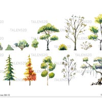 Tree Top View, 2D Landscape Clipart in PNG - Etsy