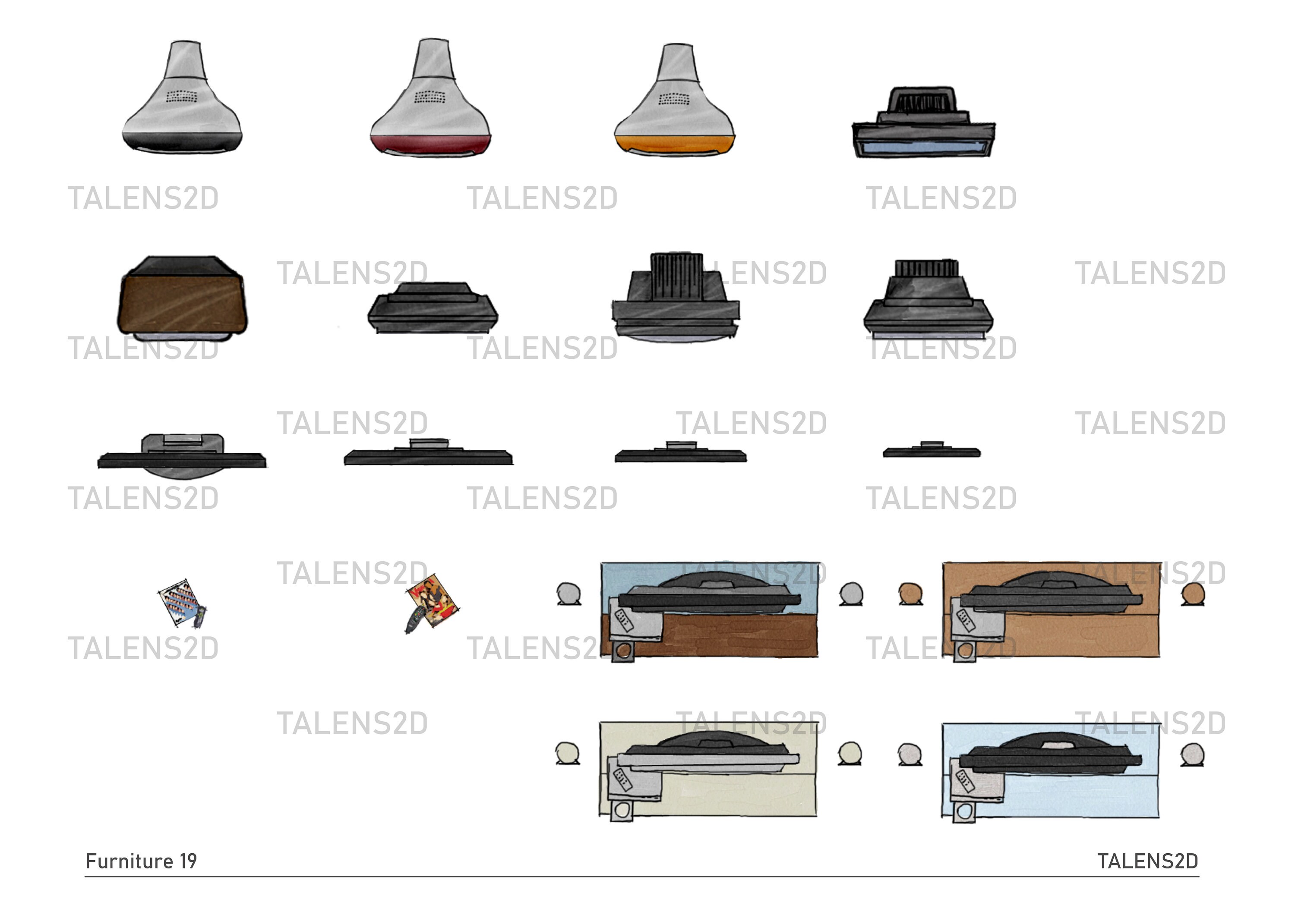 TV Top View, 2D Top View PNG for Floor Plan, PNG Files for Download - Etsy