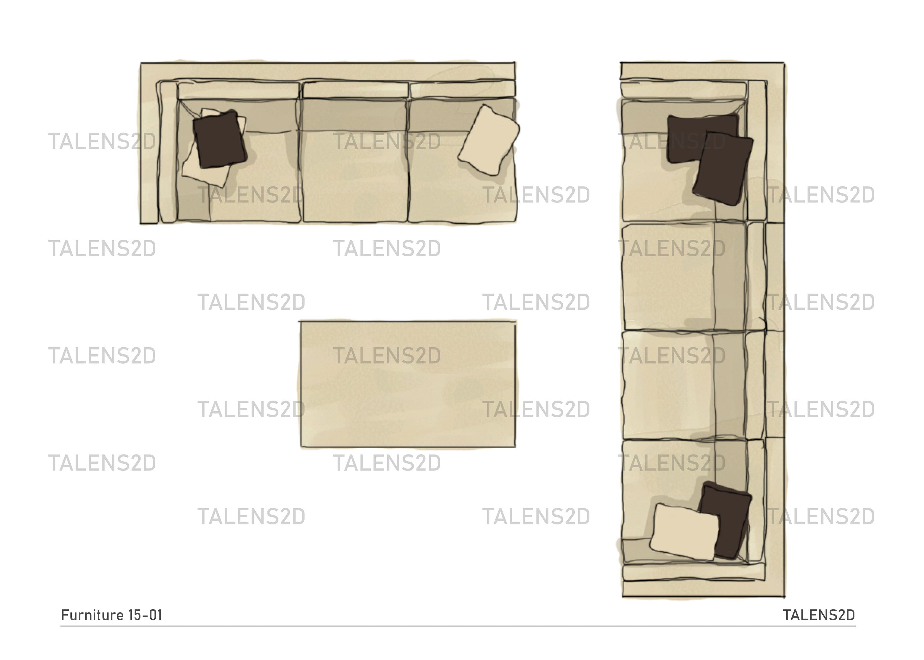 Sofa Top View, 2D Top View PNG for Floor Plan, PNG Files for Download ...