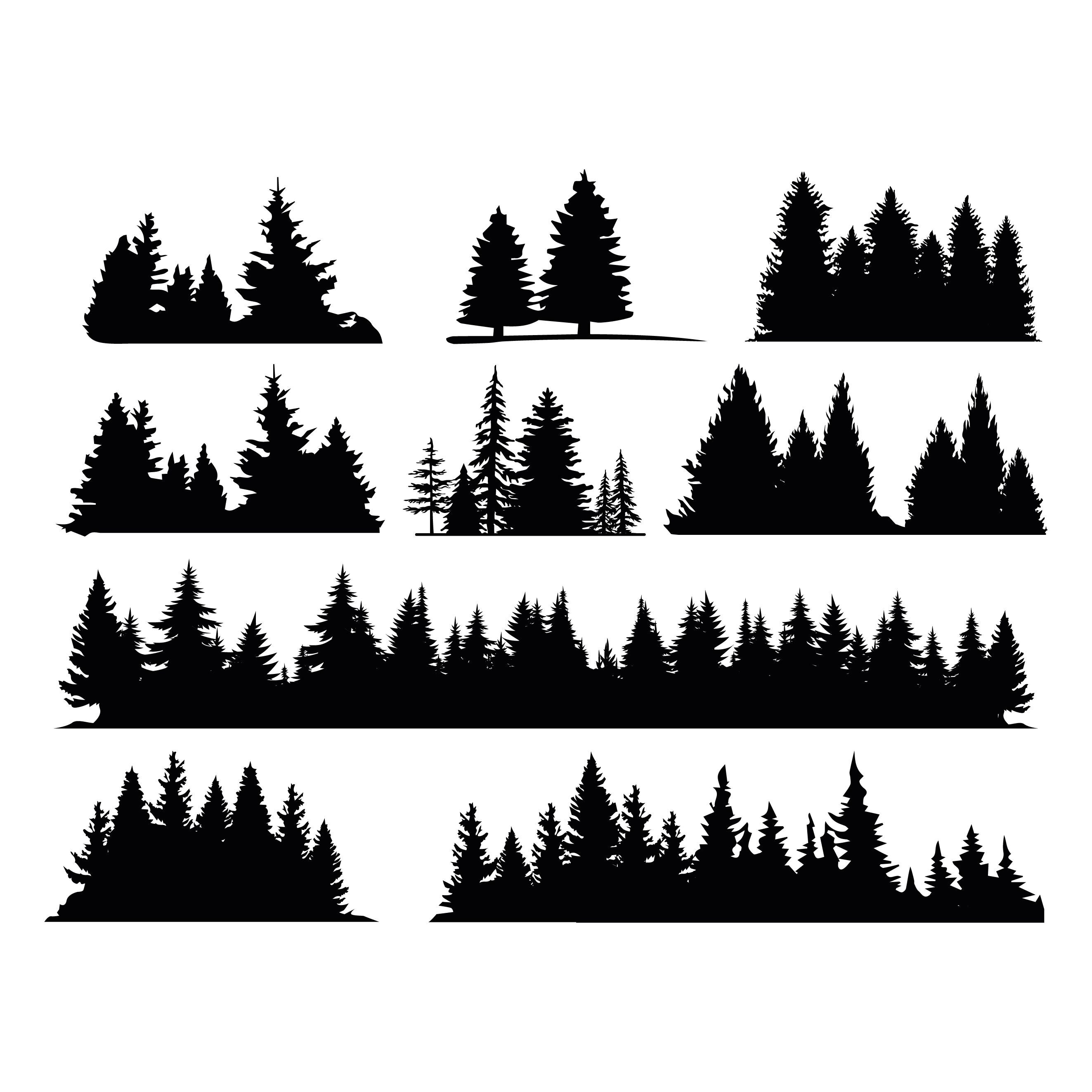 Forest Tree SVG Bundle, Forest Trees SVG, Forest Tree Silhouette ...