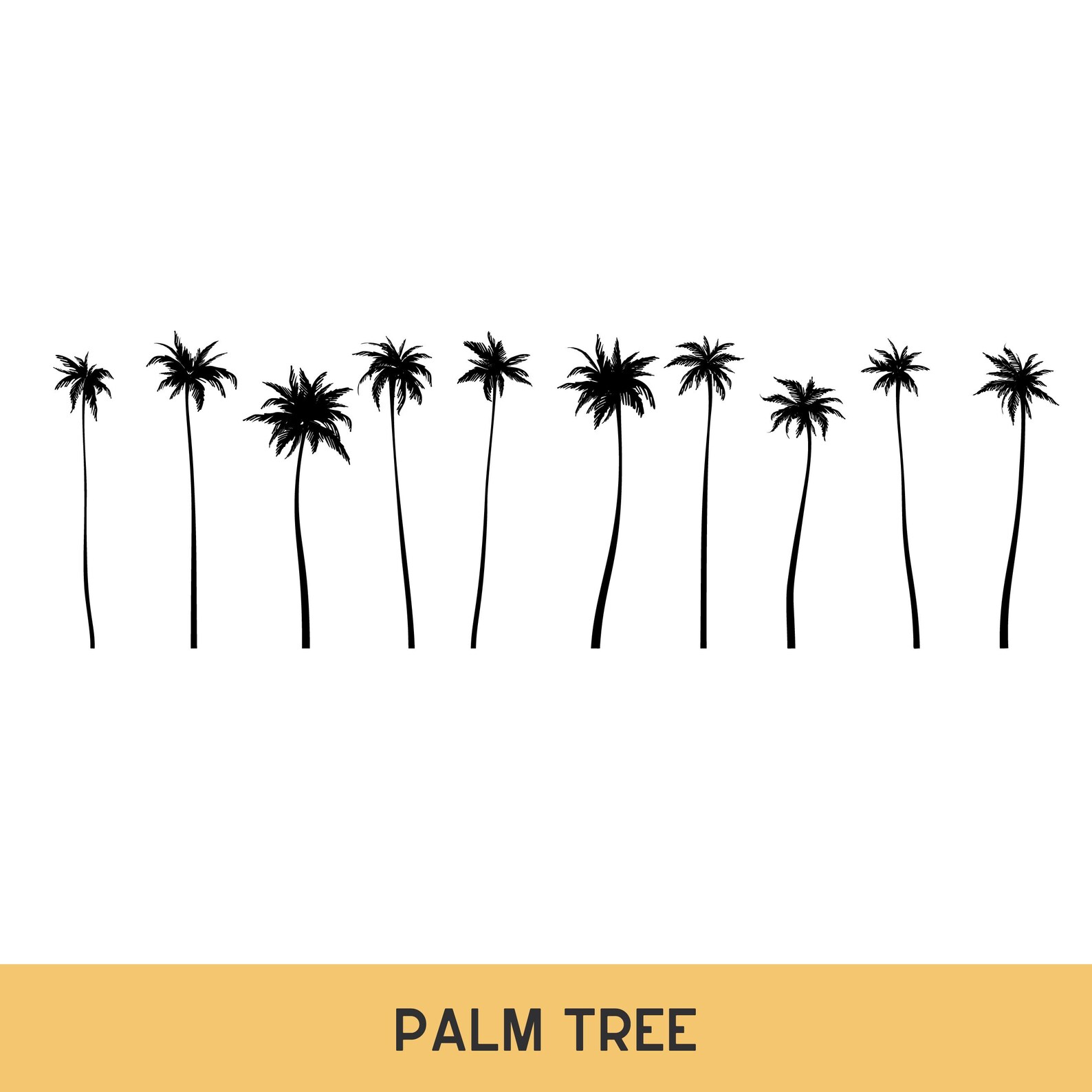 Palm Tree Silhouette SVG-DXF-PNG - Etsy