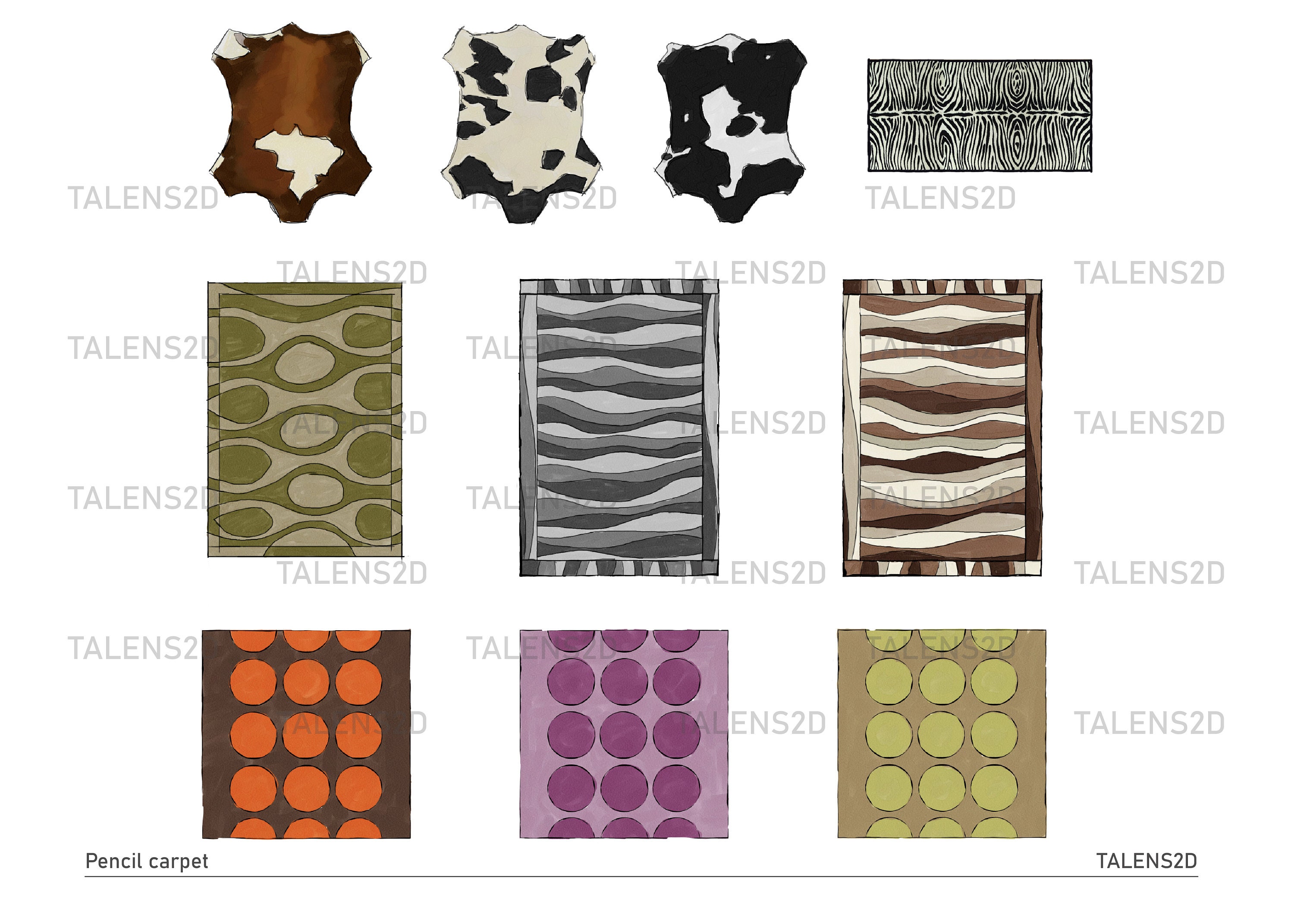 Carpet Furniture Top View 2D Furniture Top View for Floor - Etsy