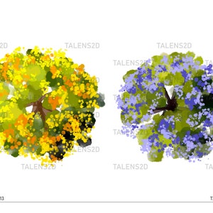 Tree Top View, 2D Landscape Clipart in PNG - Etsy