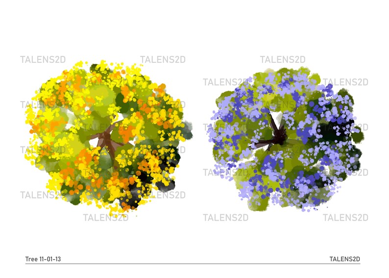 Tree Top View, 2D Landscape Clipart in PNG - Etsy