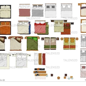 Bed Top View, 2D Top View PNG for Floor Plan, PNG Files for Download - Etsy