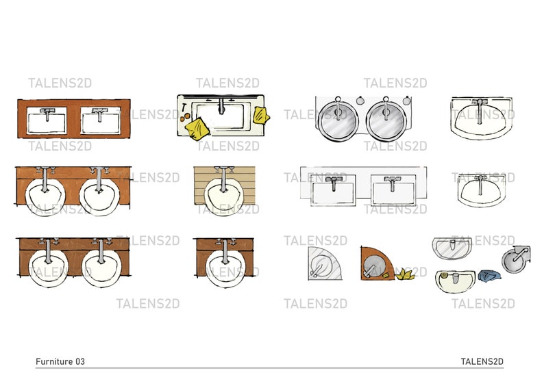 Bathroom Top View, 2D Top View PNG for Floor Plan, PNG Files for ...
