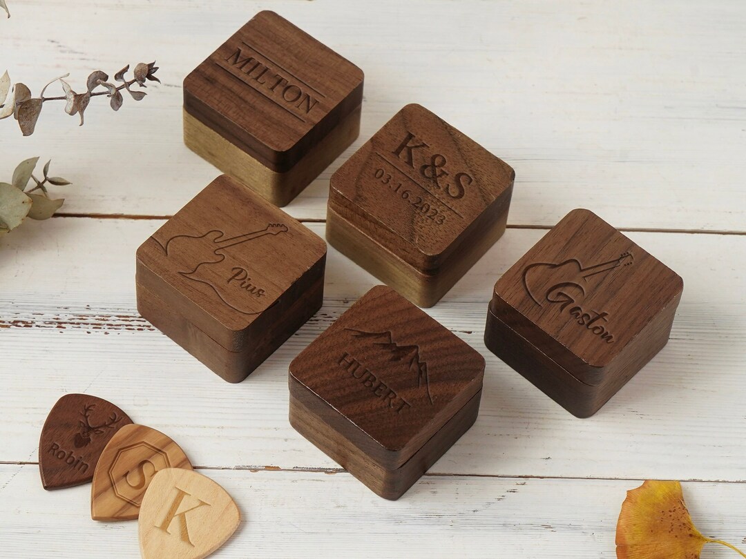 Personalized Guitar Pick Storage,custom Wooden Guitar Pick Box,guitar ...