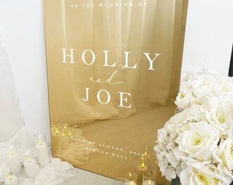 Mirror Acrylic Wedding Sign Mirror Welcome Wedding Sign Wedding ...