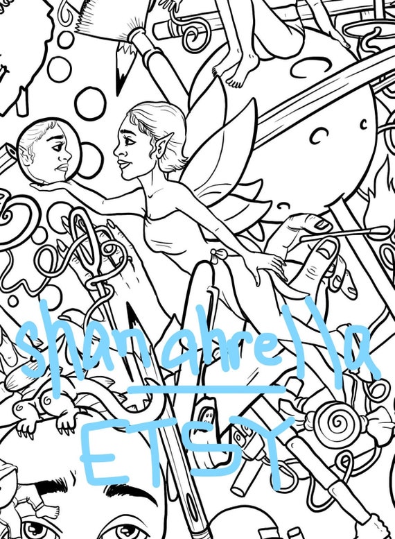 Whimsical Coloring Page - Etsy