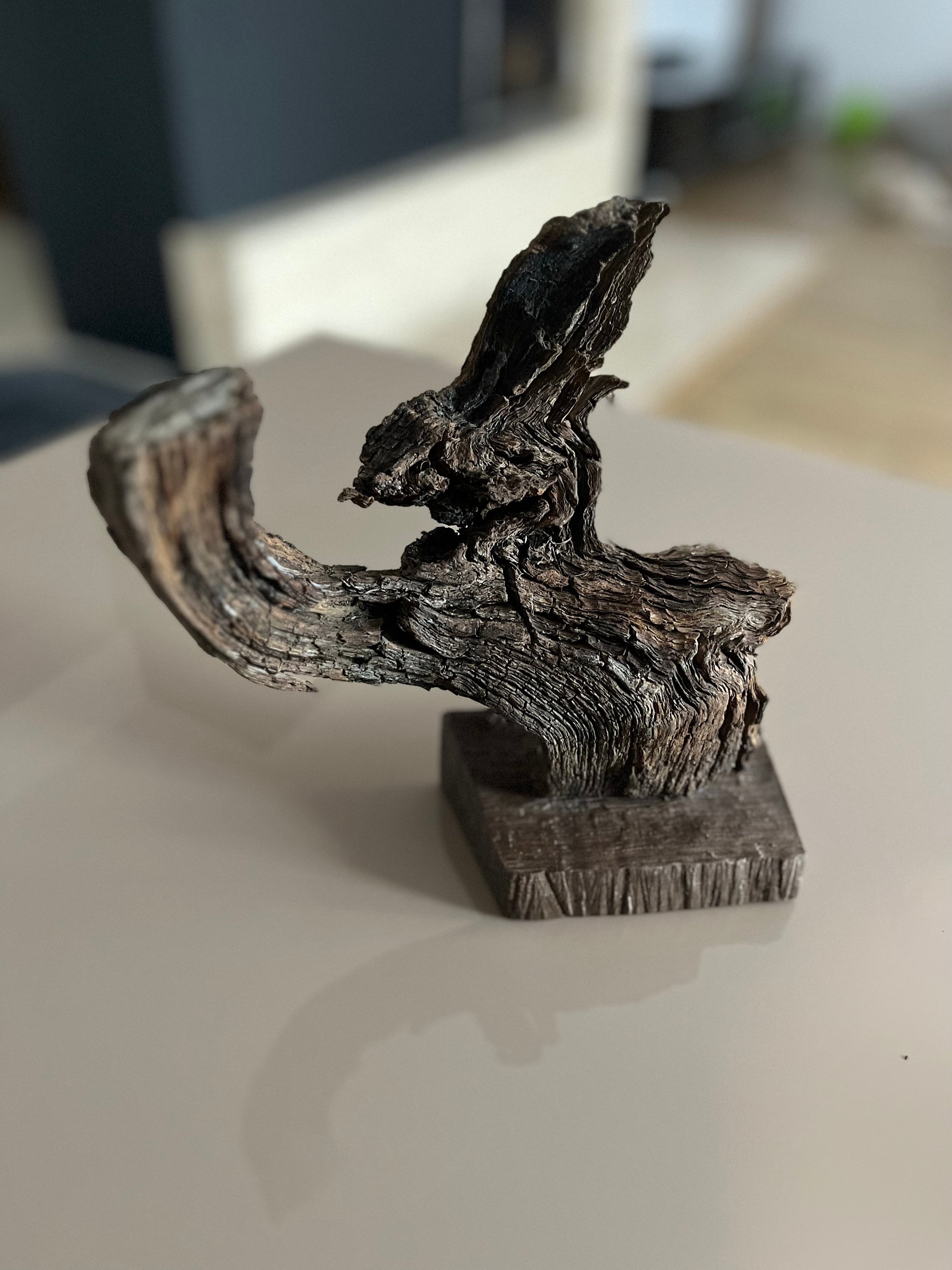 Archaeological Wood "tree Sculpture" Black Bog Oak Wood - Unique Piece ...