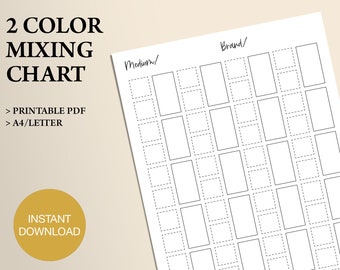 2 Color Blends Combination Chart Sheet Printable PDF Download - Etsy