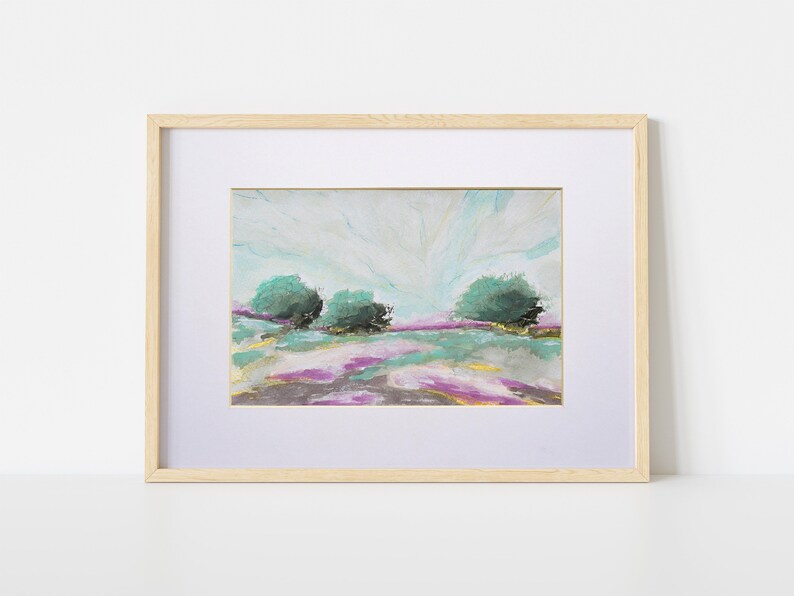 5"x8" Spring Field Landscape Art, Hand Painted Original Painting, Small ...