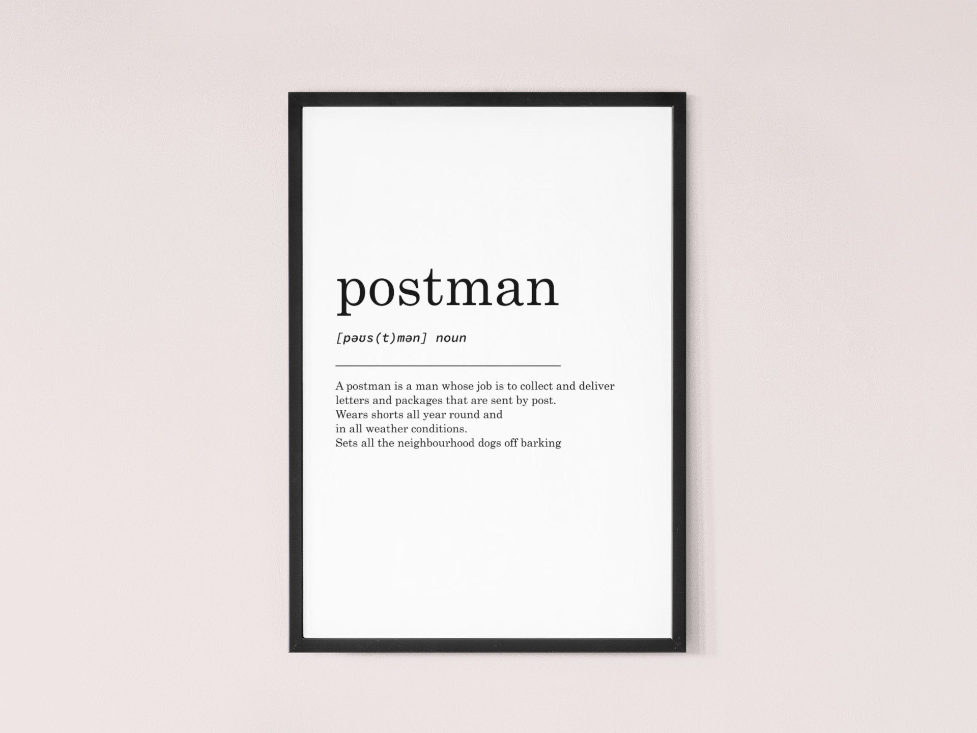 Postman Definition Print Wall Art Prints Postman Gifts - Etsy UK