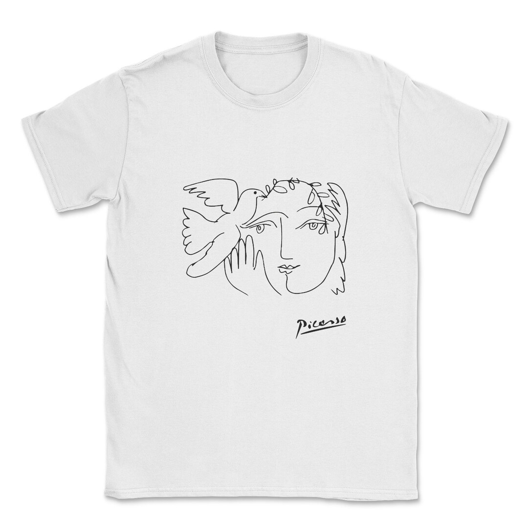 Face With Dove Line Drawing, Pablo Picasso T-shirt - Etsy