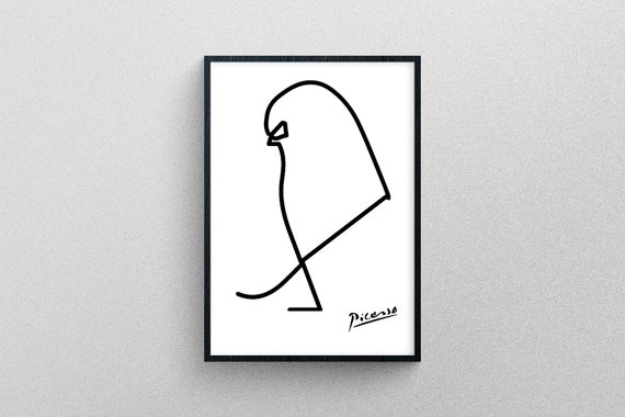 Picasso's Chicken Line Drawing Poster Art Drawing - Etsy