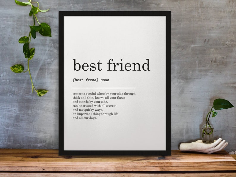 Best Friends Definition Print, Wall Art Prints, Doctor Gifts, Birthday ...