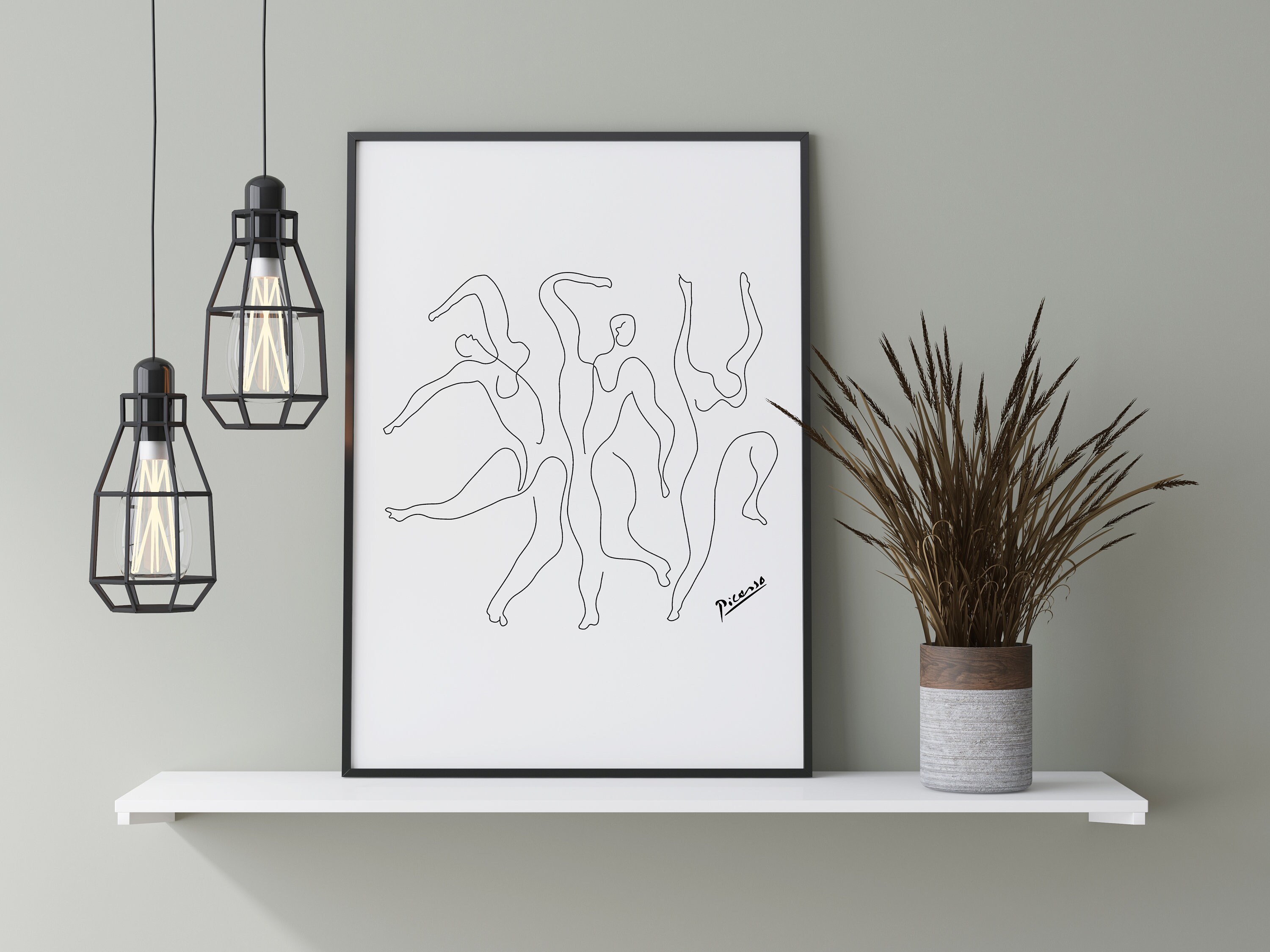 Picasso's Dancing Line Drawing Poster Art Drawing | Exhibition Print in ...