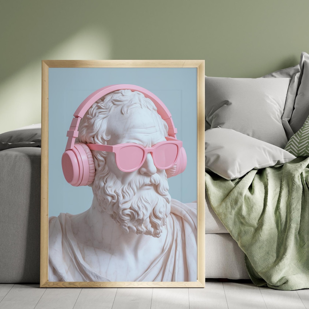 Greek Philosopher Socrates Funky Print Socrates Poster Stoic Wearing ...