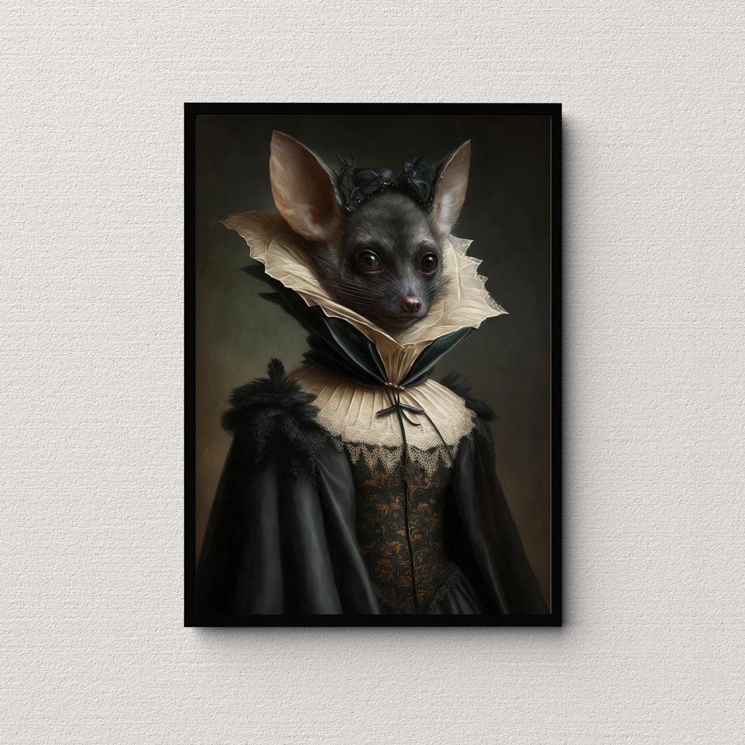 Gothic Bat Portrait Print, Vintage Poster Art Print, Goth Home Decor ...