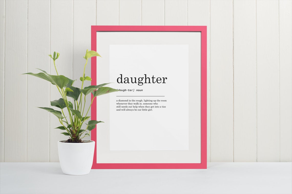 Daughter Definition Print, Wall Art Prints, Daughter Gifts, Birthday ...