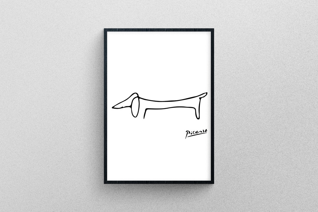 Picasso's Dachshund Dog Line Drawing Poster Art | Exhibition Print - Etsy