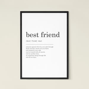 Best Friends Definition Print, Wall Art Prints, Doctor Gifts, Birthday ...