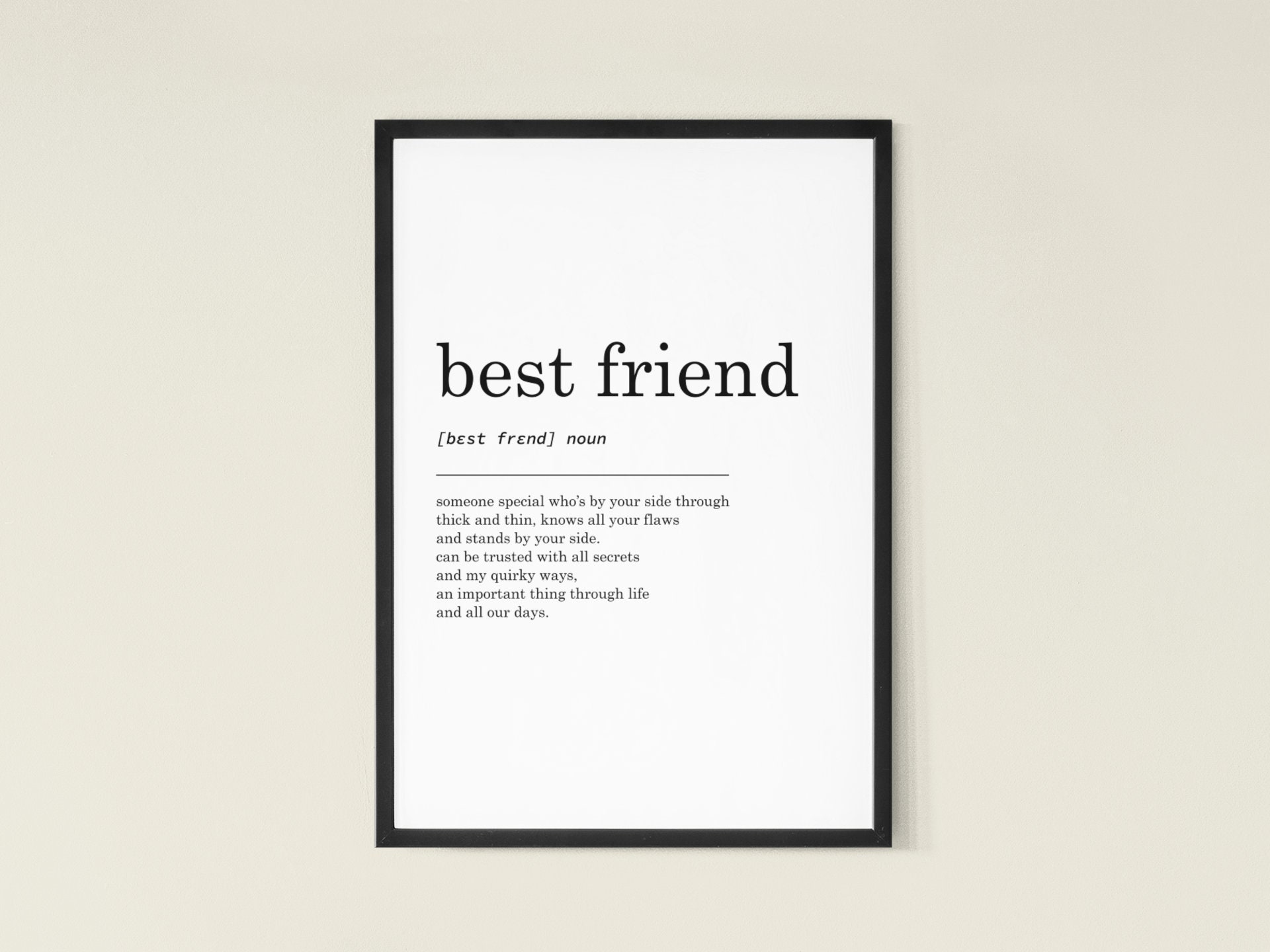 Best Friends Definition Print, Wall Art Prints, Doctor Gifts, Birthday ...