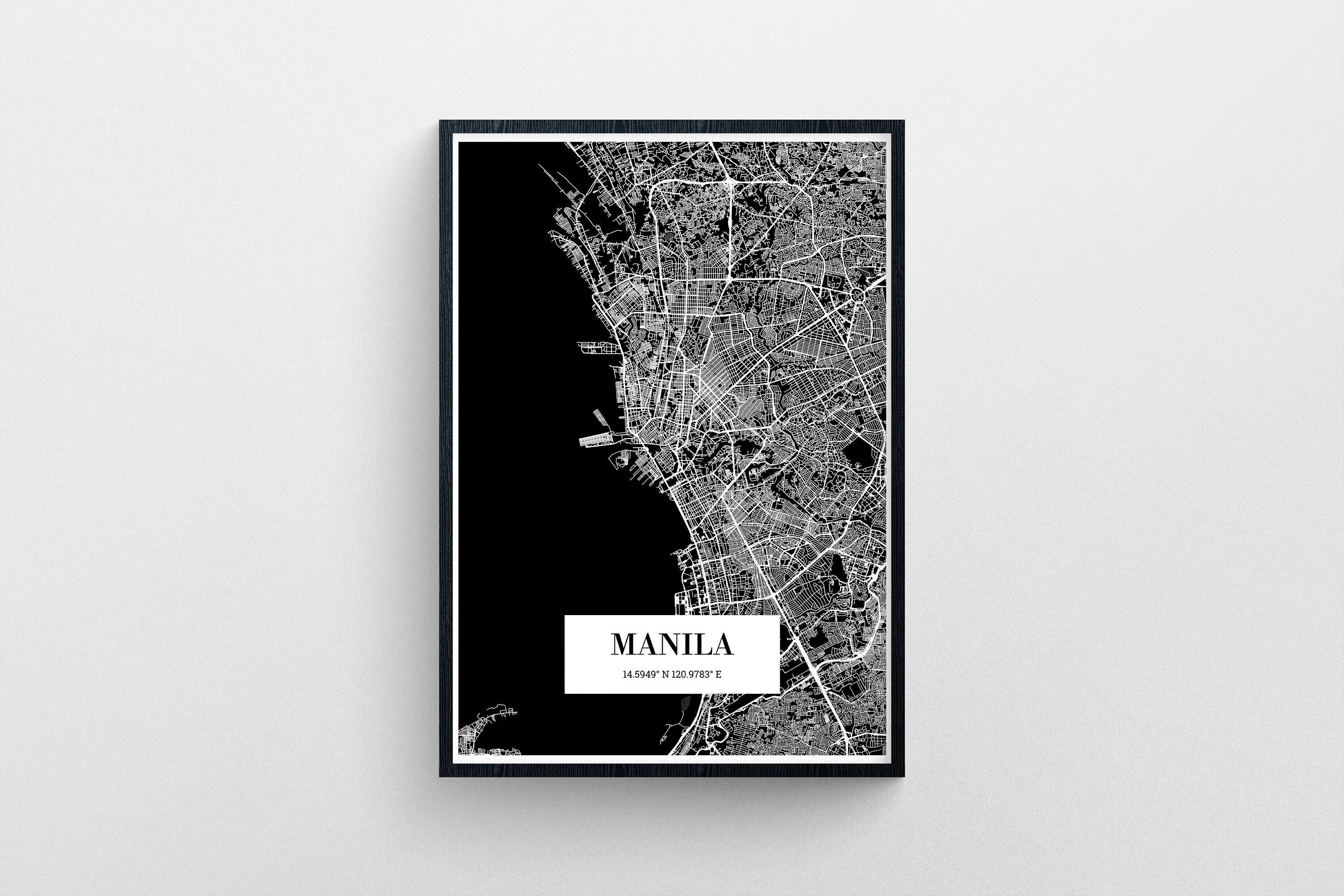 Manila City Map Poster Street Map Philippines Print Home Gift. - Etsy