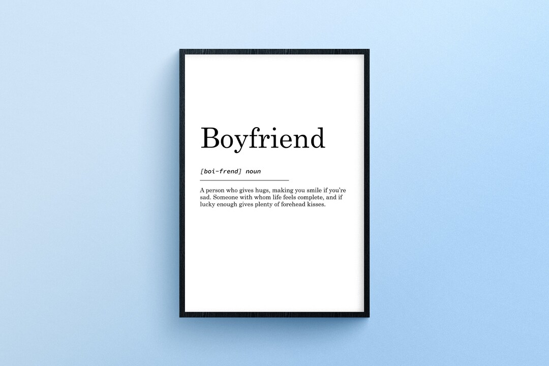 Boyfriend Definition Print, Wall Art Prints, Valentine Gifts, Soulmate ...